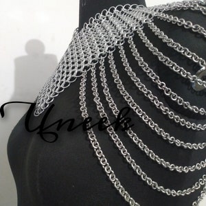Chainmail Collar With Small Shoulder Chain Layers Metal Aluminium ...