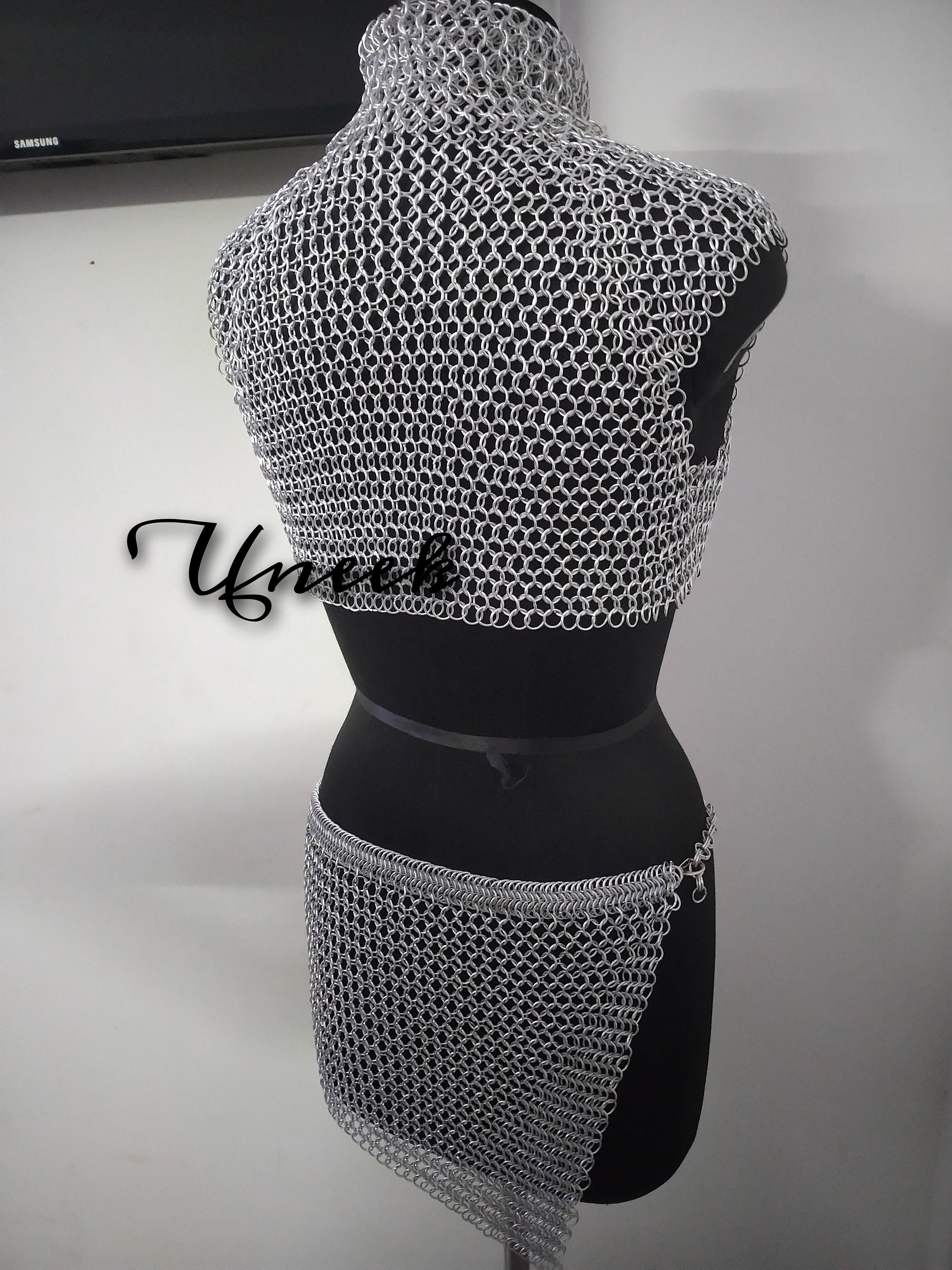 Medieval Chainmail Handmade Jump Ring Skirt and Turtleneck Top - Etsy