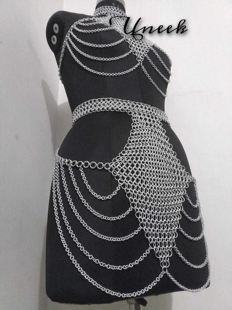 Chainmail Top and Skirt With Layers Ornamental Japanese Weave - Etsy