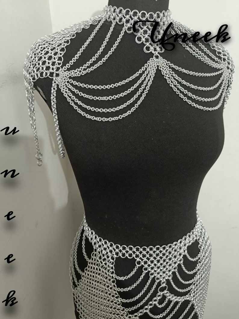 Handmade Aluminum Chainmail Skirt Set, Rave Festival Costume - Etsy