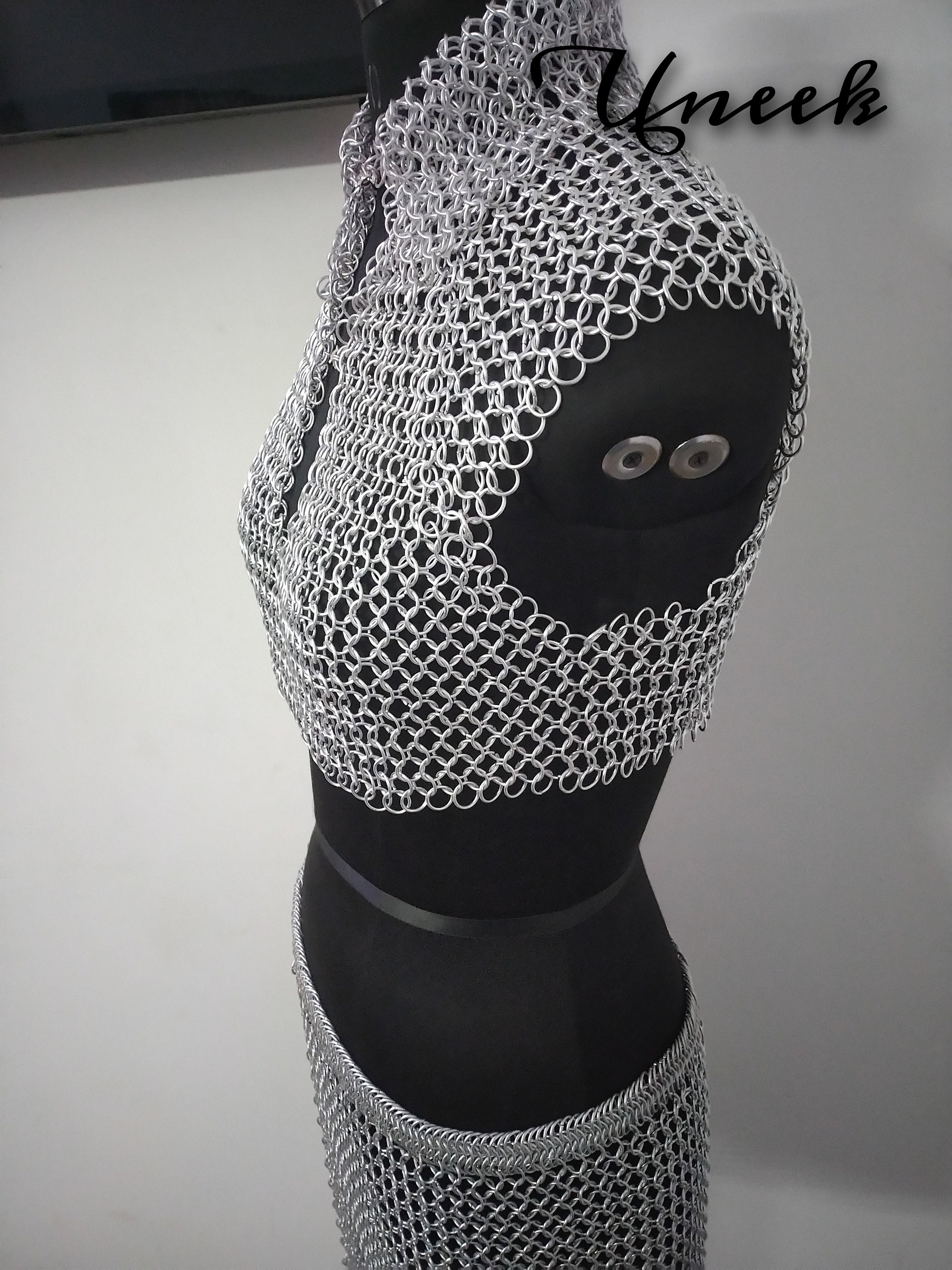 Medieval Chainmail Handmade Jump Ring Skirt and Turtleneck Top - Etsy