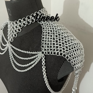 Chainmail Shoulder Collar Jewelry With Small Chain Layers Aluminum Jump ...