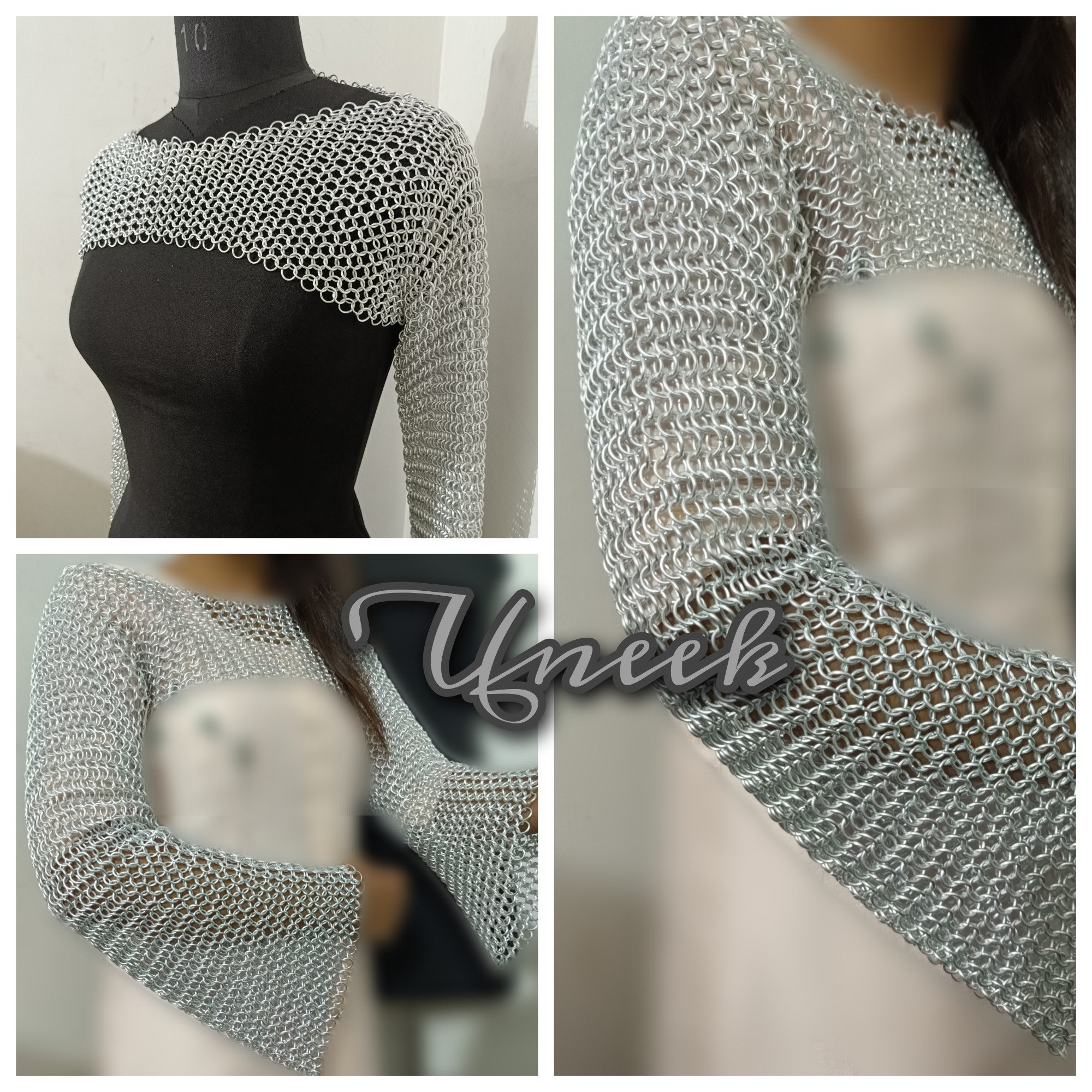 Aluminum Chainmail Shrug, Full Sleeves, Medieval Armour, Ren Faire ...