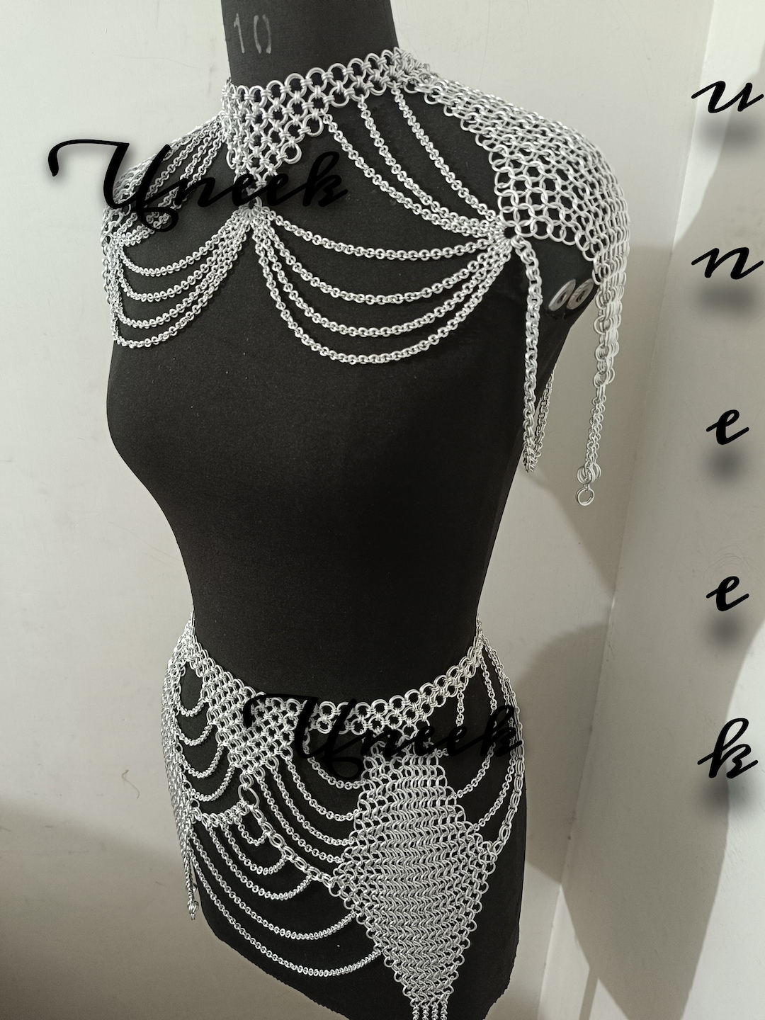 Handmade Aluminum Chainmail Skirt Set, Rave Festival Costume - Etsy
