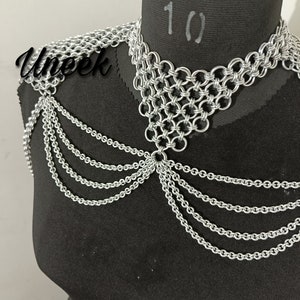 Chainmail Shoulder Collar Jewelry With Small Chain Layers Aluminum Jump ...