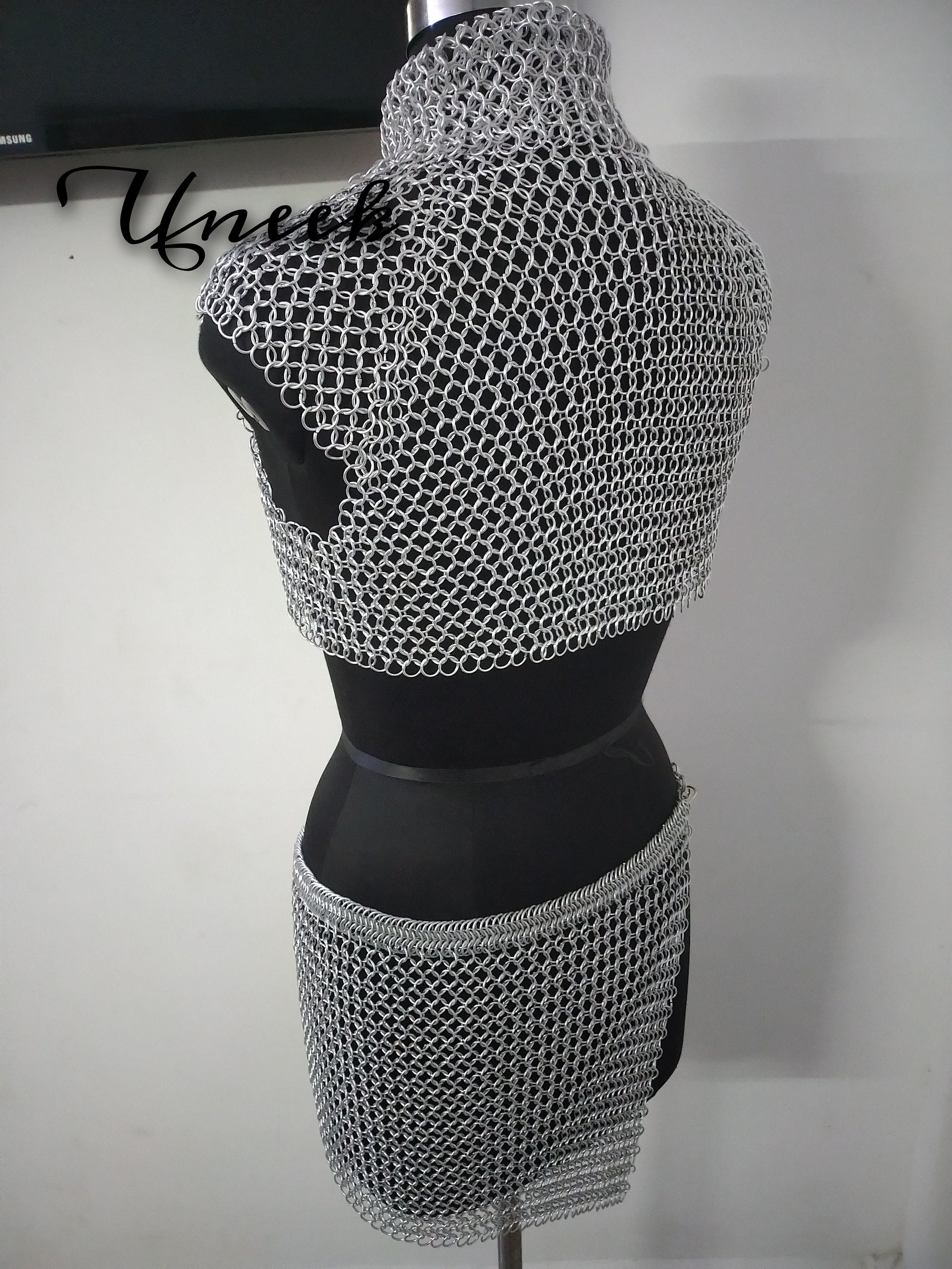 Medieval Chainmail Handmade Jump Ring Skirt and Turtleneck Top - Etsy