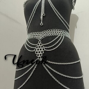 Anodized Aluminum Chainmail Skirt & Shoulder Chain Set, Rave Festival ...