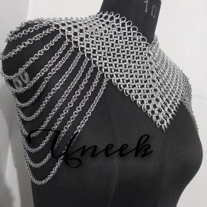 Chainmail Collar With Small Shoulder Chain Layers Metal Aluminium ...