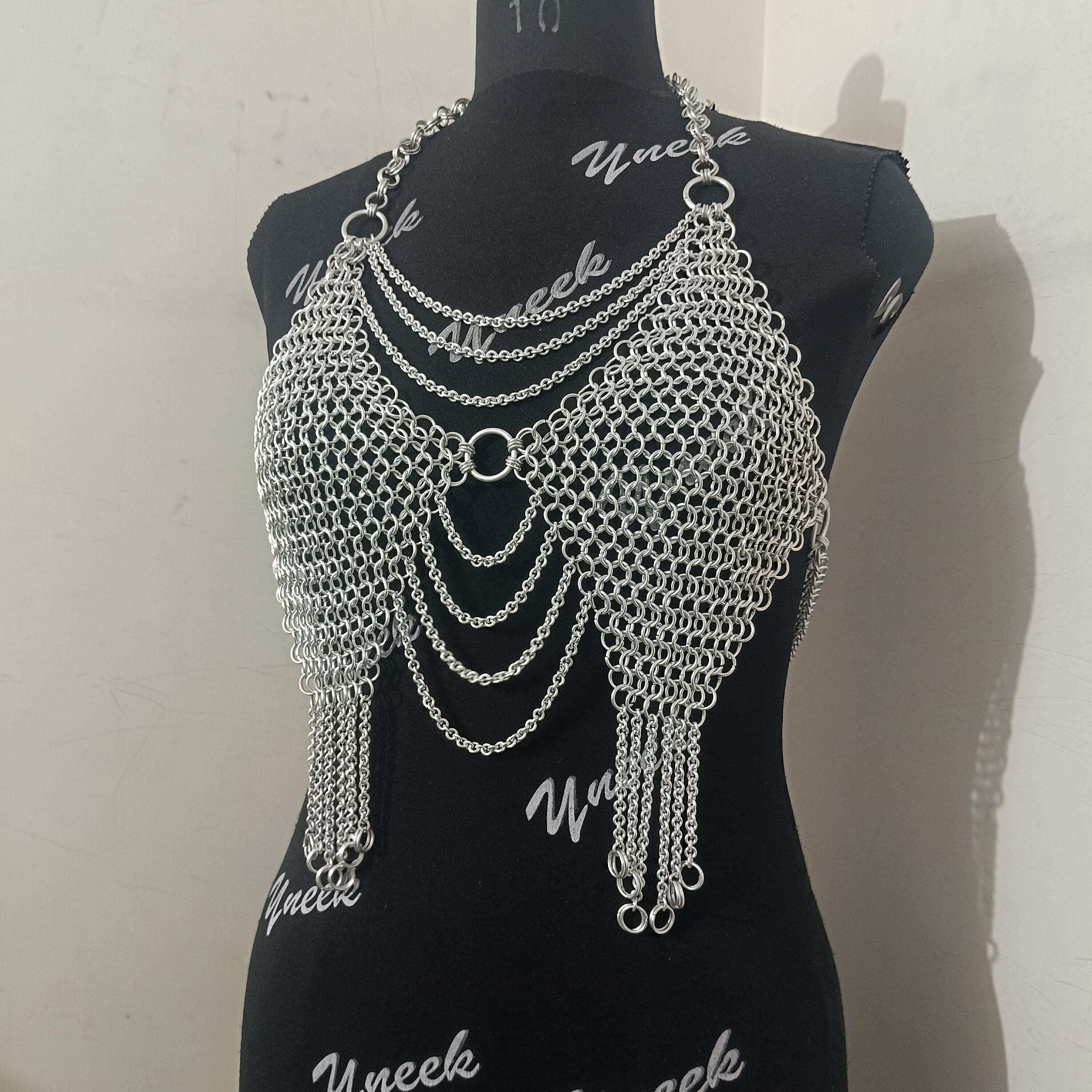 Aluminum Chainmail Bra Top, Halter Silver Chain, Festival Queen - Etsy