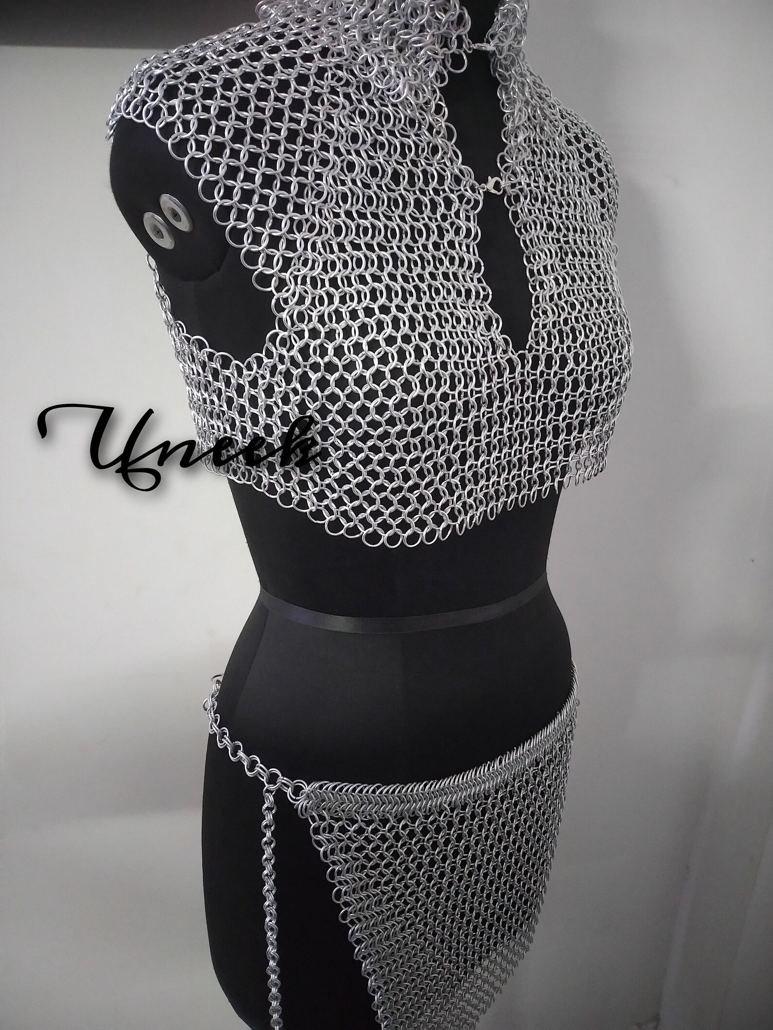 Medieval Chainmail Handmade Jump Ring Skirt and Turtleneck Top - Etsy