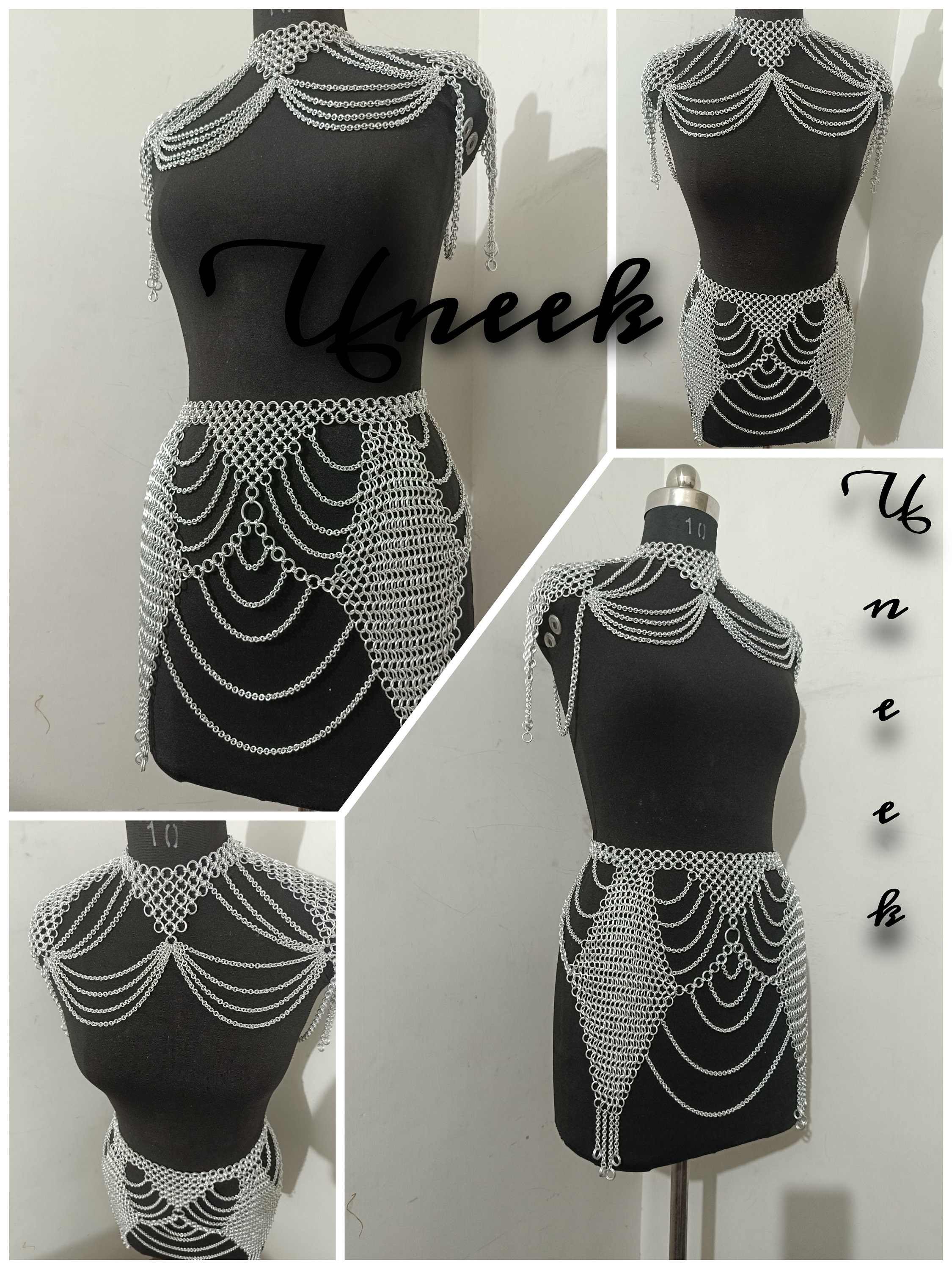Handmade Aluminum Chainmail Skirt Set, Rave Festival Costume - Etsy