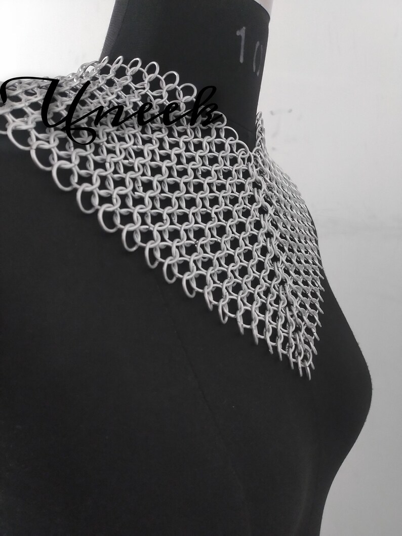 Chainmaille Collar Metal Aluminium Chainmail Jump Ring - Etsy