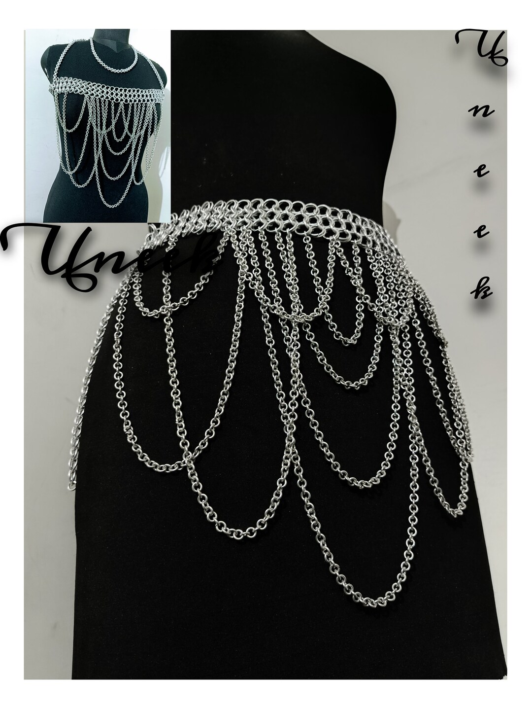 Chainmail Silver SET, Chain Top & Skirt, Ren Faire Costume, Rave Outfit ...