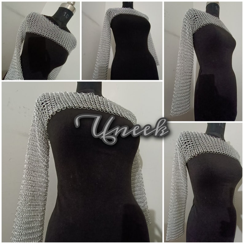 Aluminum Chainmail Shrug, Full Sleeves, Medieval Armour, Ren Faire ...
