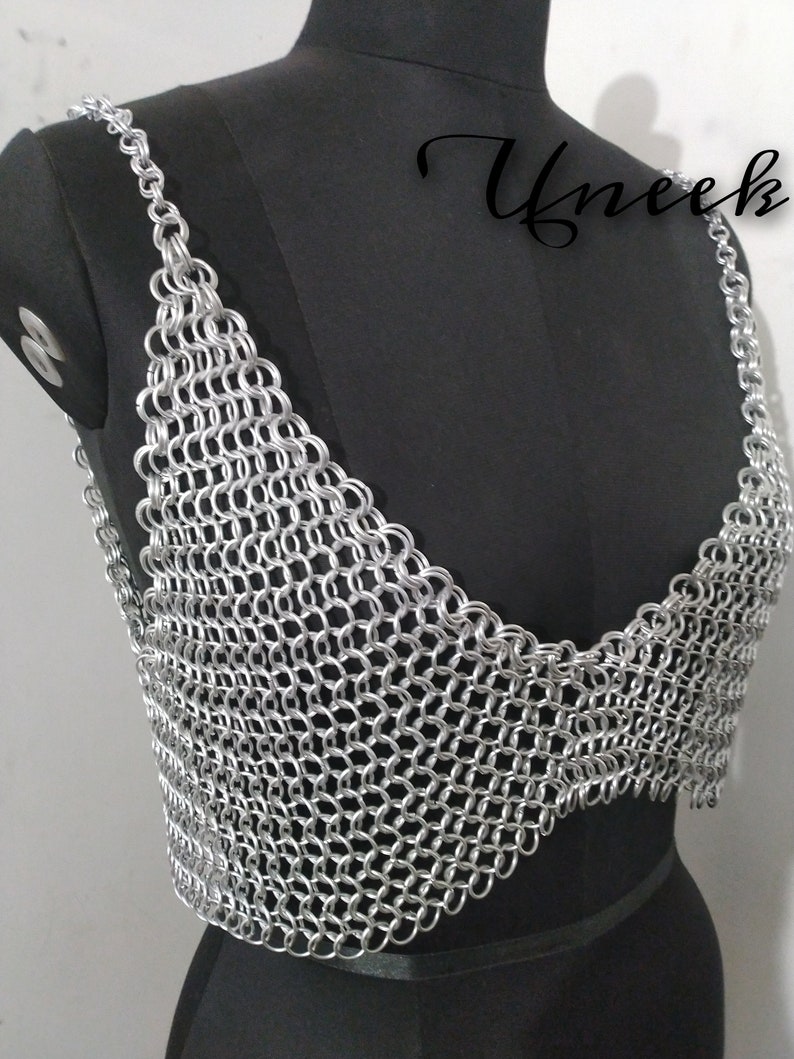 Chainmail Halter Neck Aluminum Metal Top Chainmail Bra Butted - Etsy