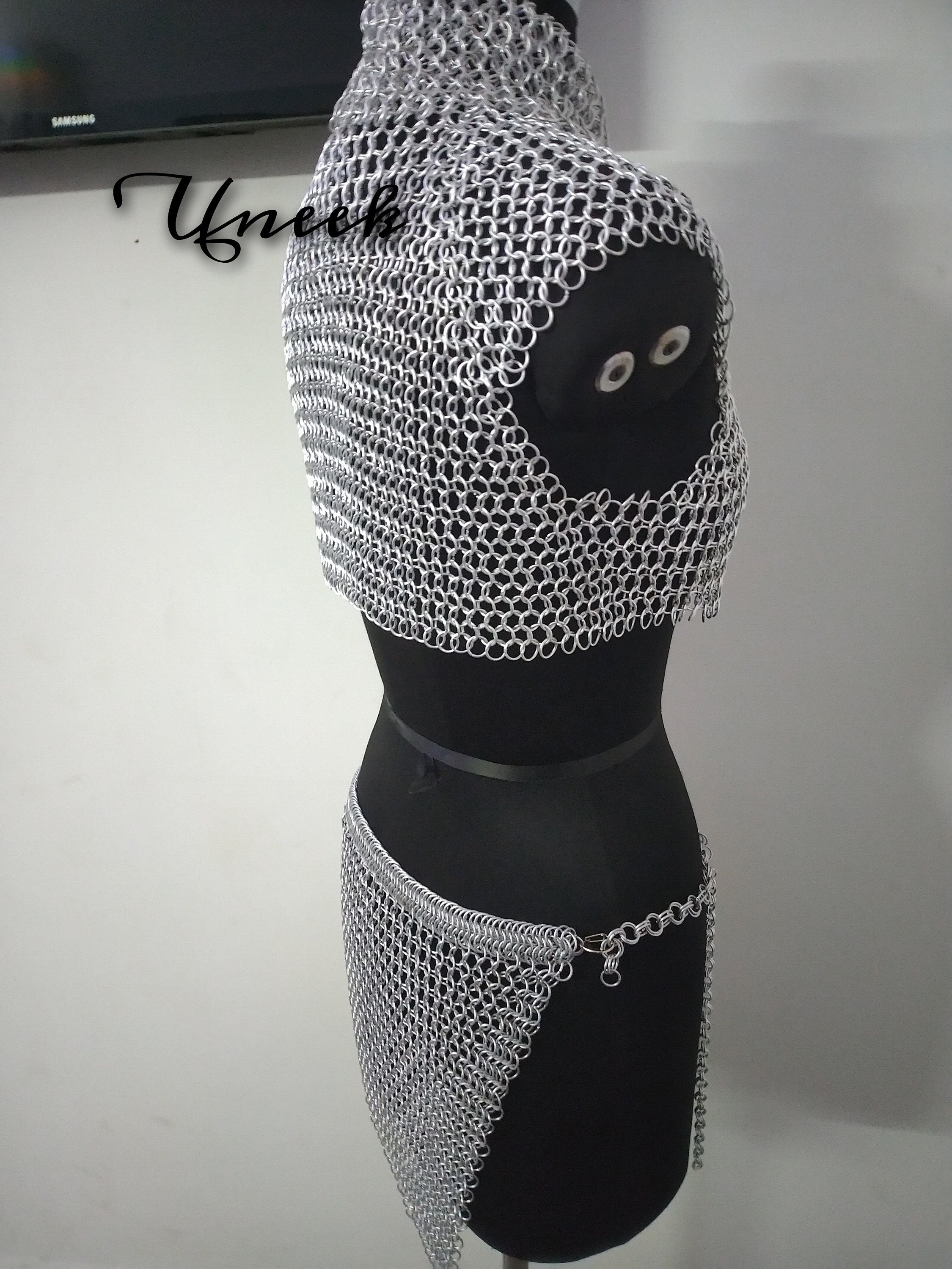 Medieval Chainmail Handmade Jump Ring Skirt and Turtleneck Top - Etsy