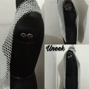 Chainmail Scarf With Victorian Style Necklace, Chainmaille Shoulder ...
