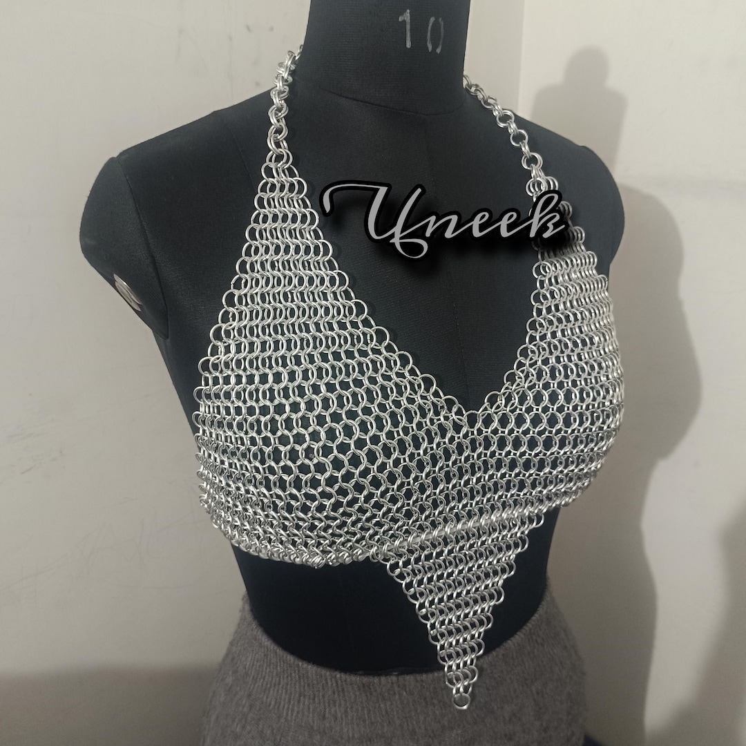 Aluminum Chainmail Bra : Gothic Costume Body Jewelry - Larp Reenactment ...