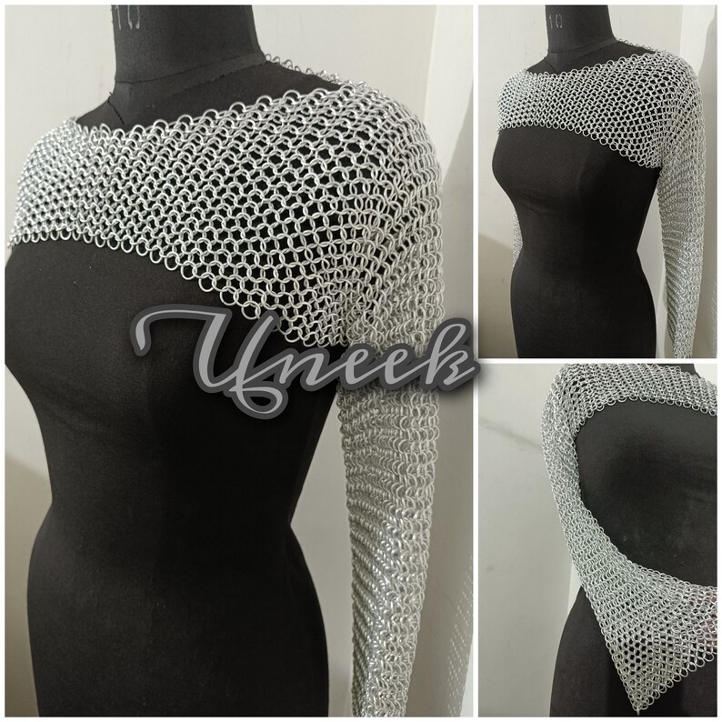 Aluminum Chainmail Shrug, Full Sleeves, Medieval Armour, Ren Faire ...