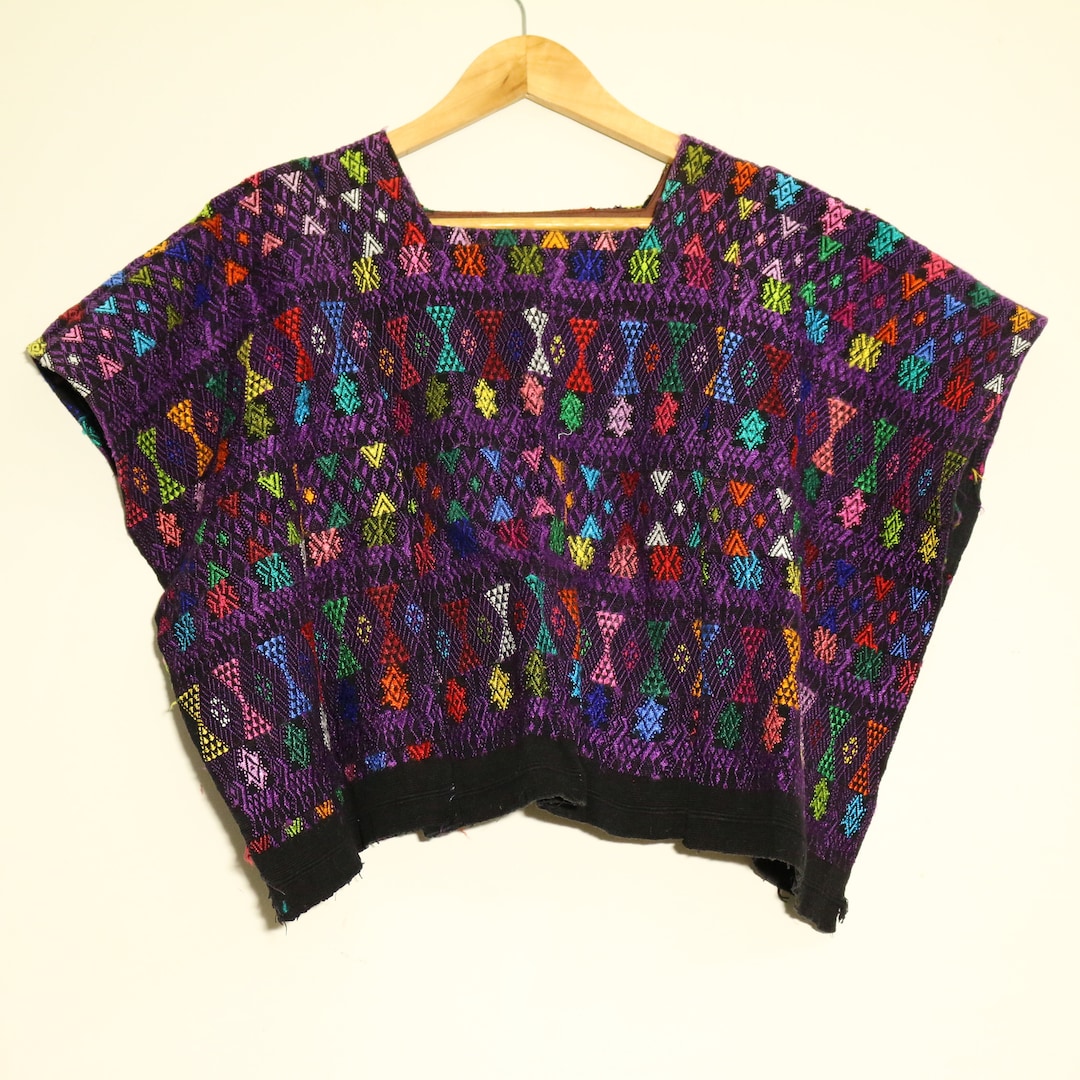 Vintage Poncho: Coban Mayan Huipil From Guatemala. Made on a Backstrap ...