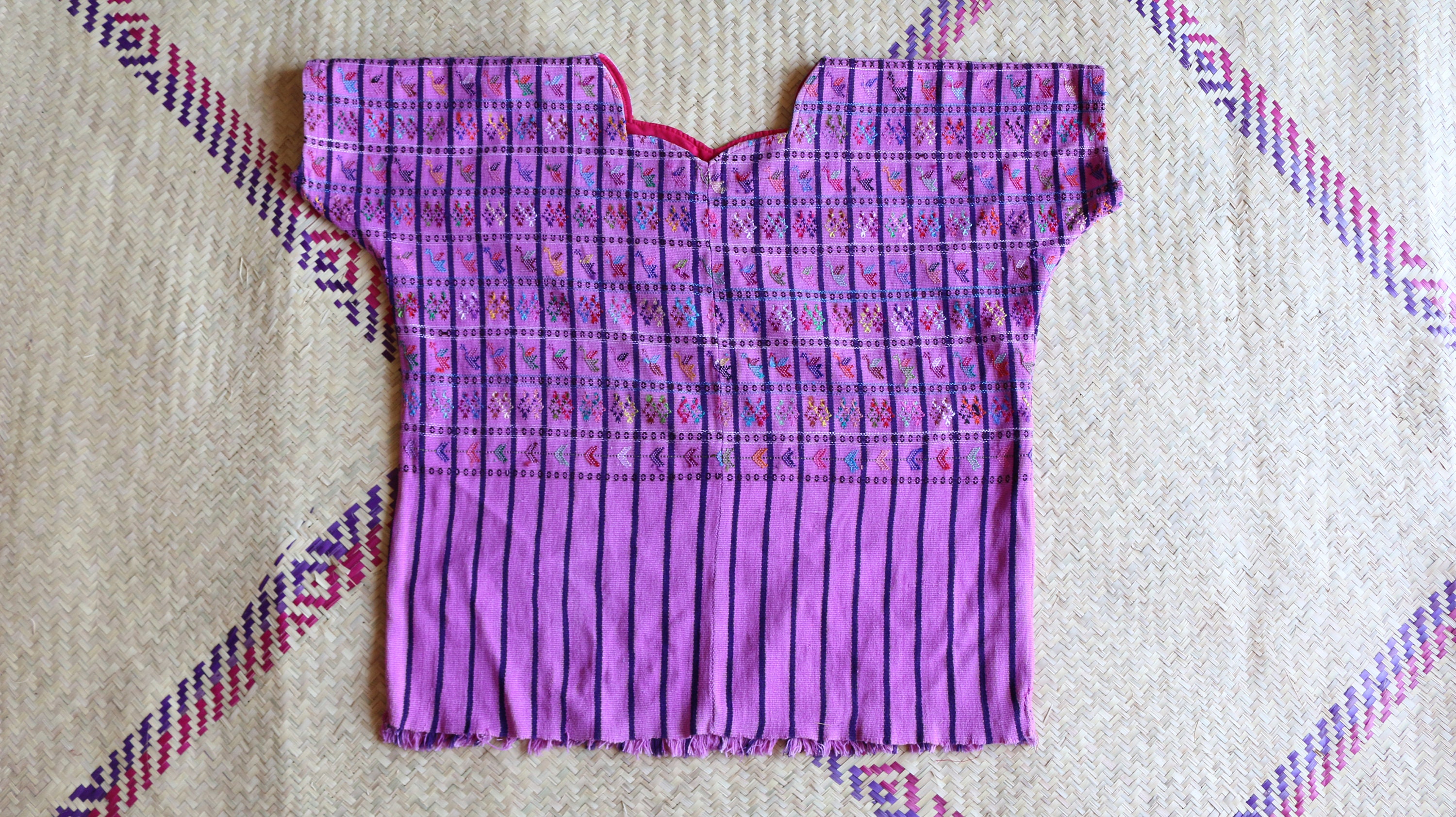 Mayan Wipil: Mexican Pink and White Guipil From San Lucas Toliman ...