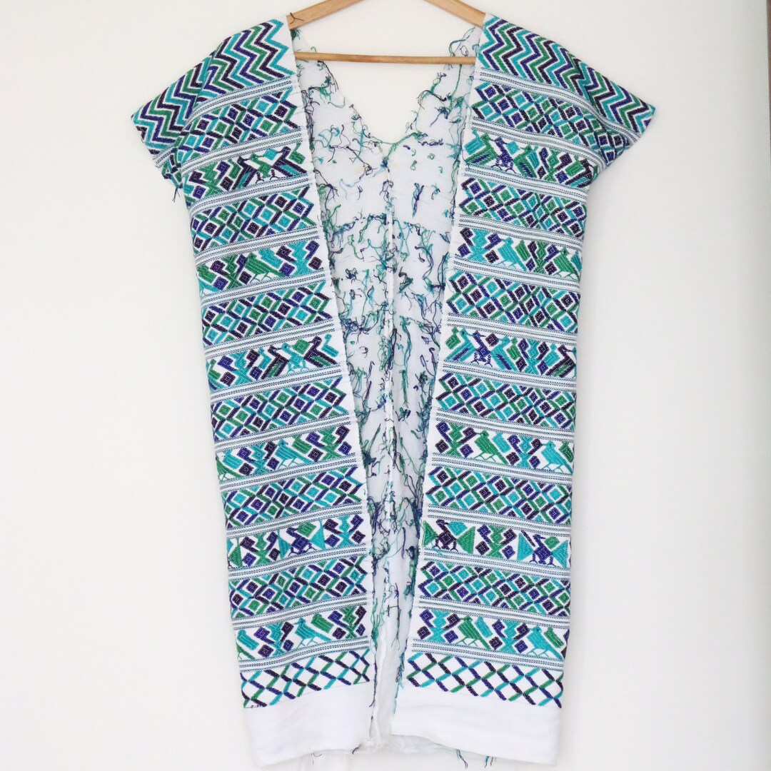 Kimono on a Backstrap Loom: Hand-embroidered Vest From Guatemala - Etsy