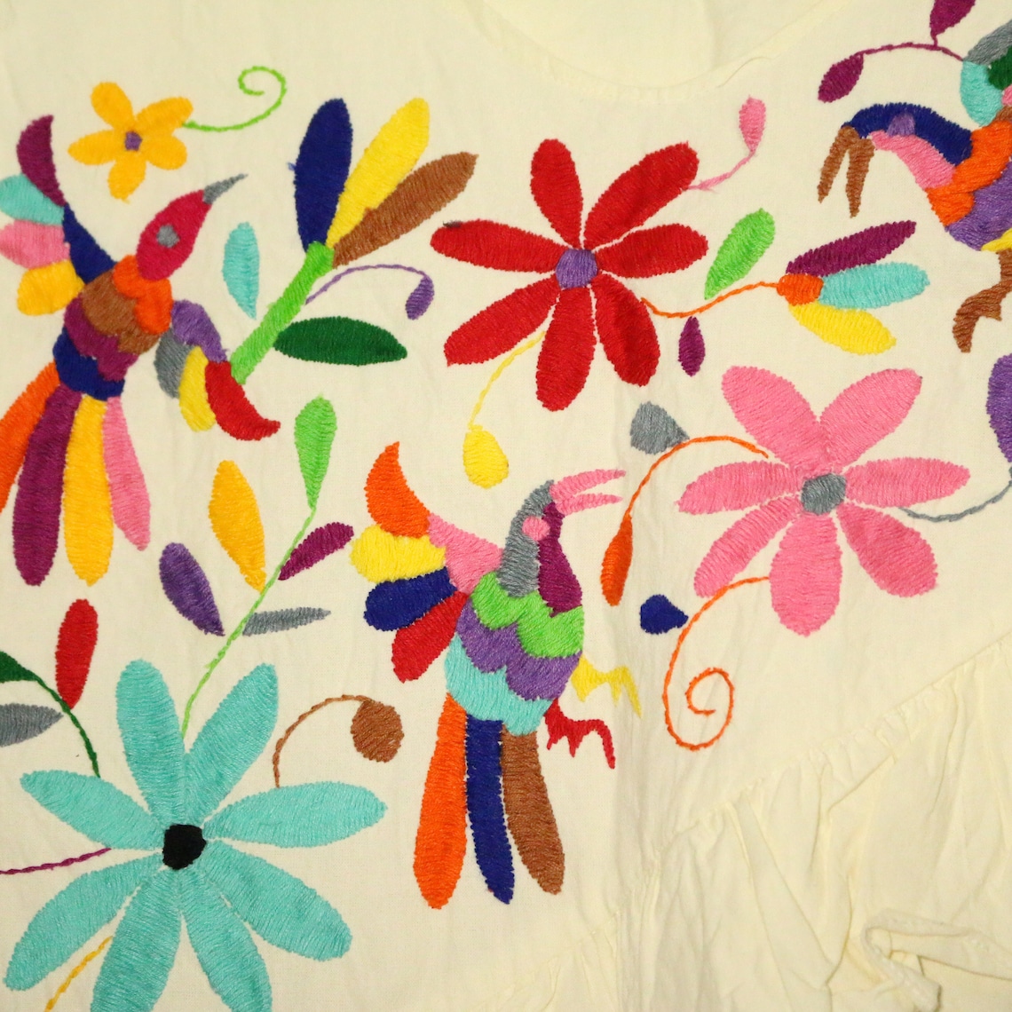 Blusa de Tenango de Doria: blusa otomí colibrí bordado a mano sobre ...