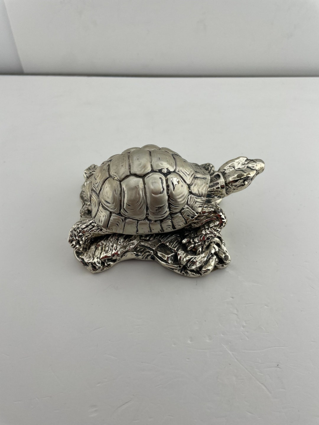 Silver Plated Cute Little Turtlet, Home Decor Silver Plated Turtle ...