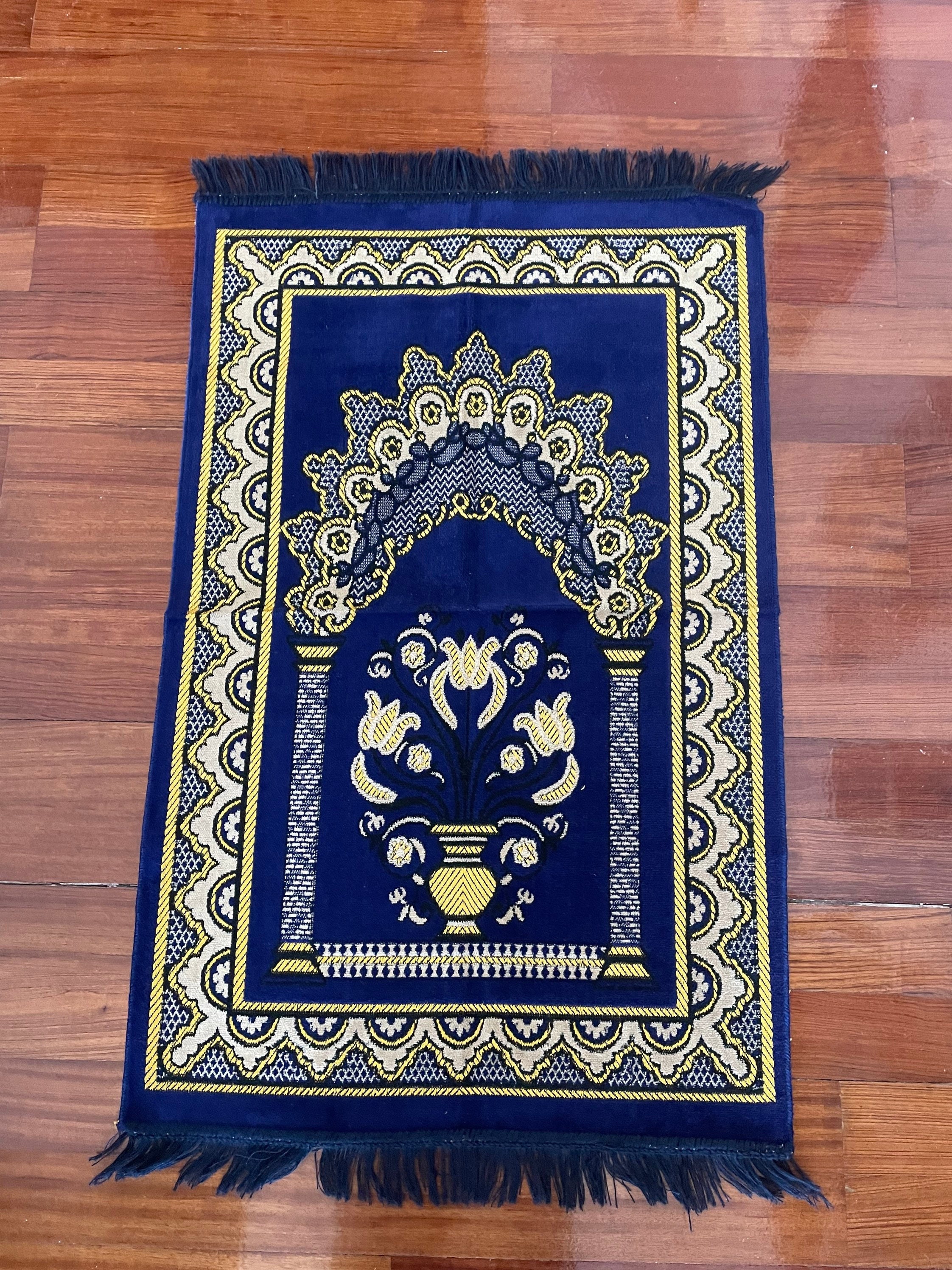 Prayer Blue Velvet Rug Rugturkish Prayer Rug Religion Gift Ethnic ...