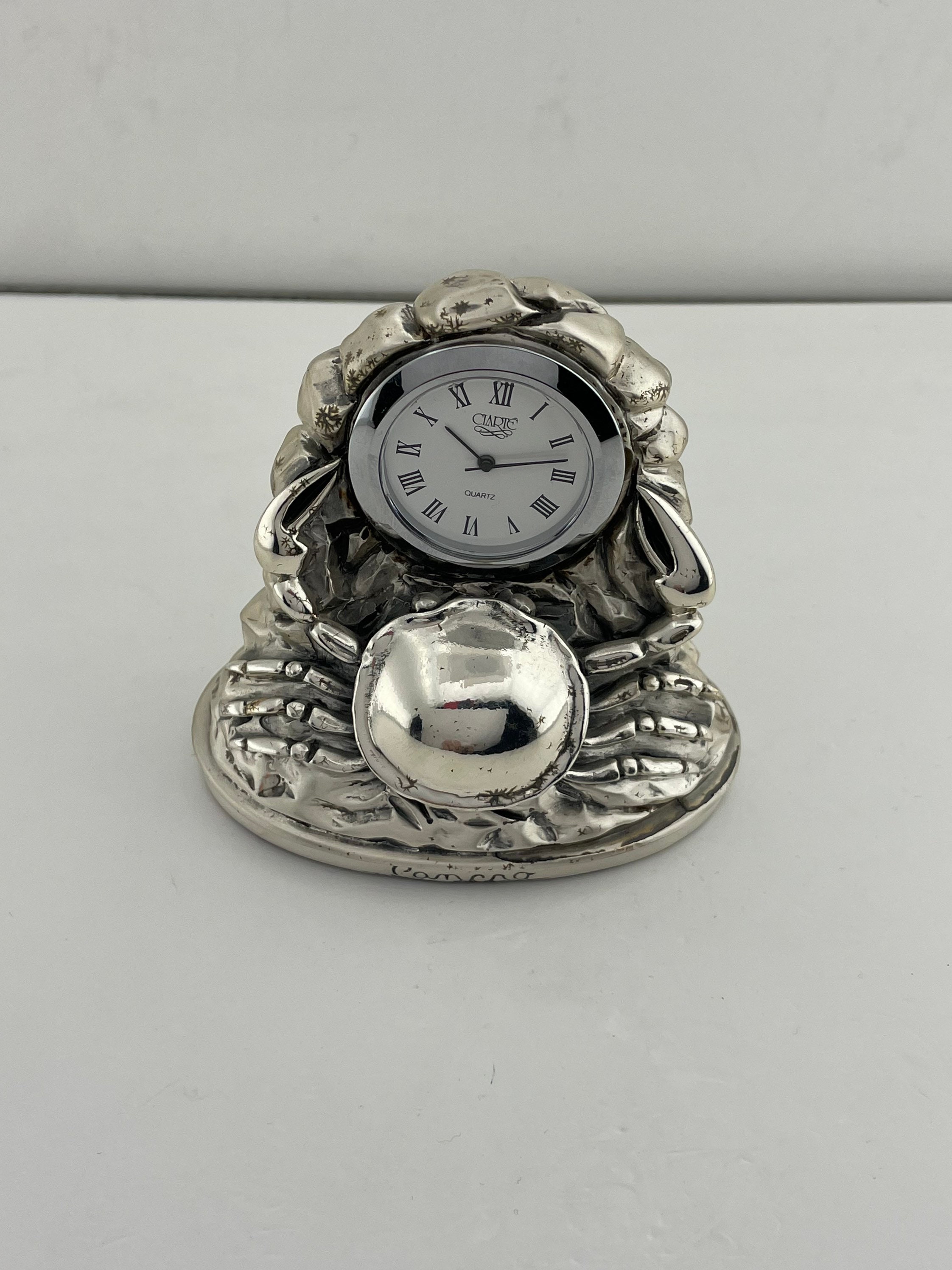 Silver Plated Clock, Cancer Silver Table Clock, Cancro , - Etsy