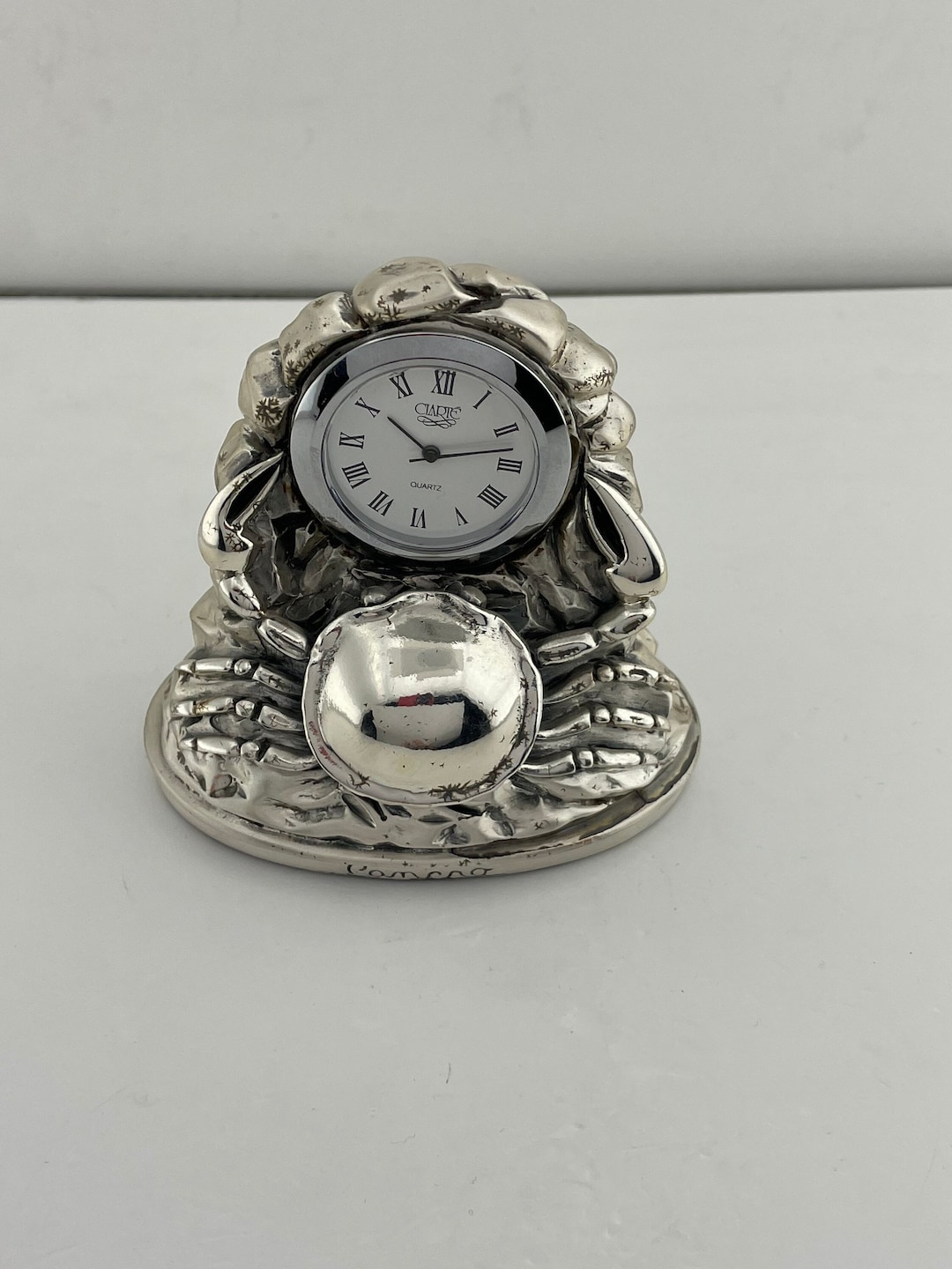 Silver Plated Clock, Cancer Silver Table Clock, Cancro , - Etsy