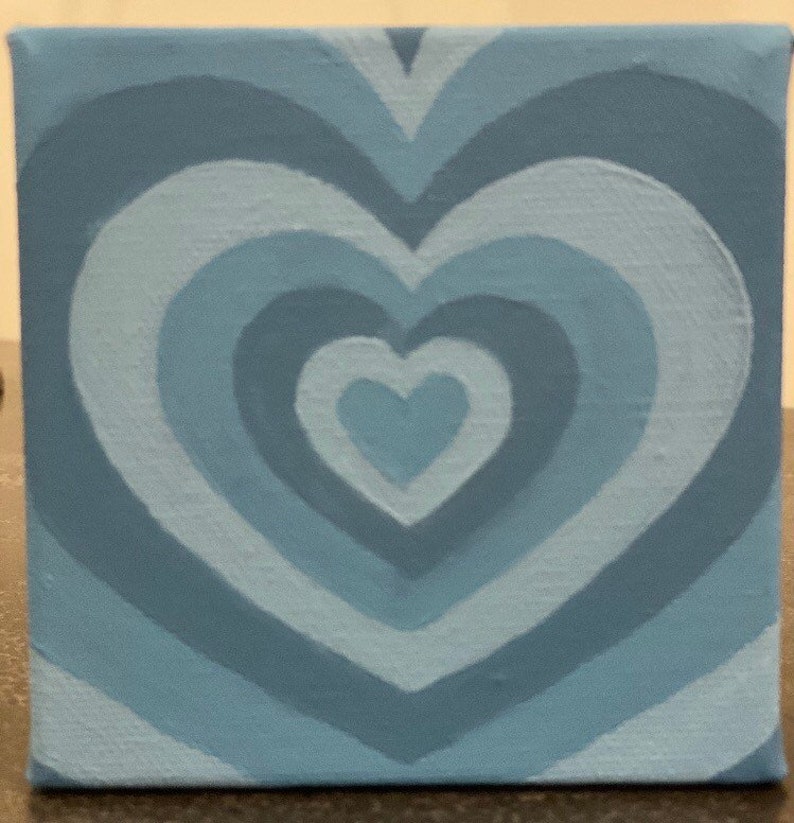 Aesthetic Radiating Heart Painting 4 X 4 - Etsy