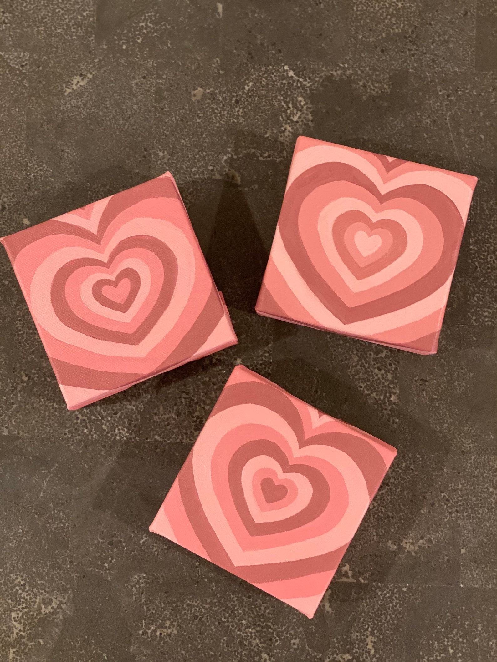 Aesthetic Radiating Heart Painting 4 X 4 - Etsy UK