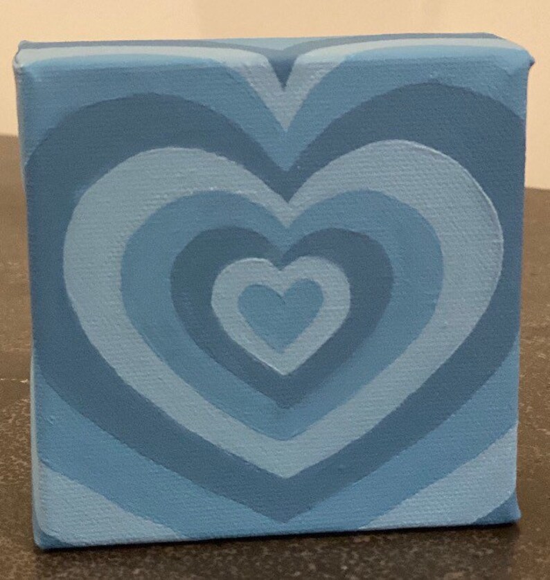 Aesthetic Radiating Heart Painting 4 X 4 - Etsy