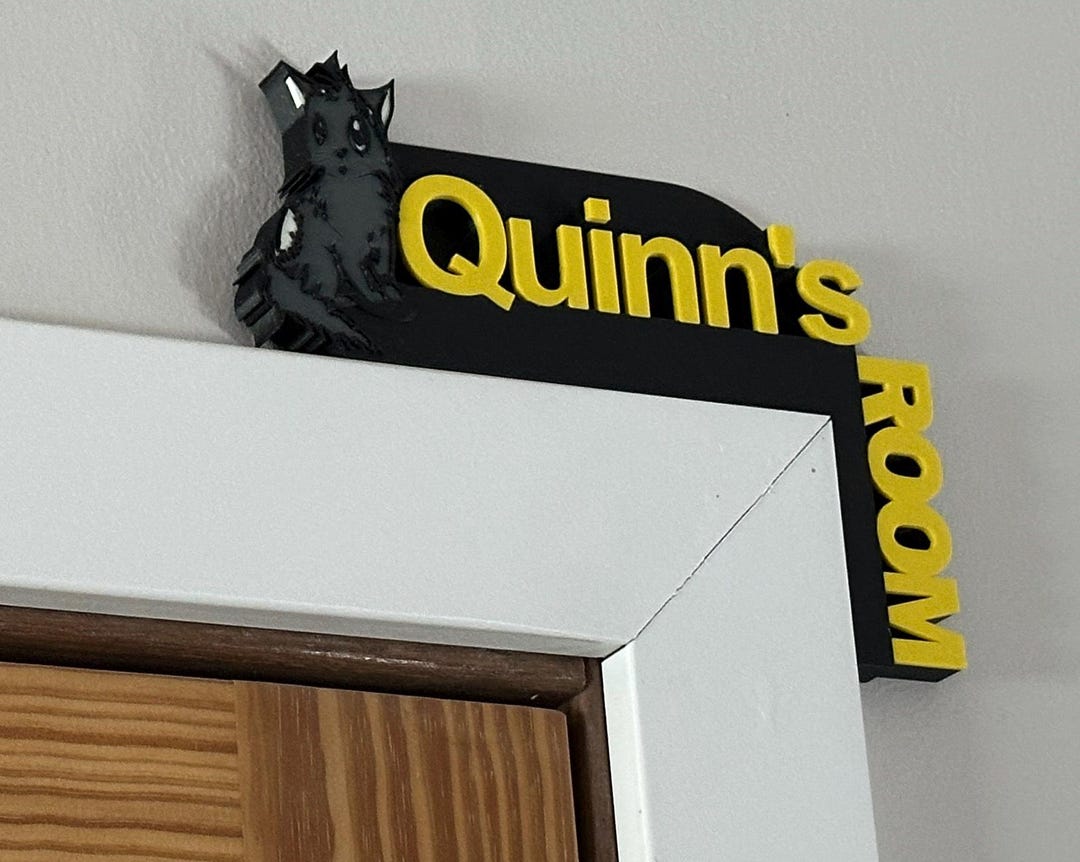 Custom Text Door Topper Sign - Custom Name Available - Cat Version - Etsy