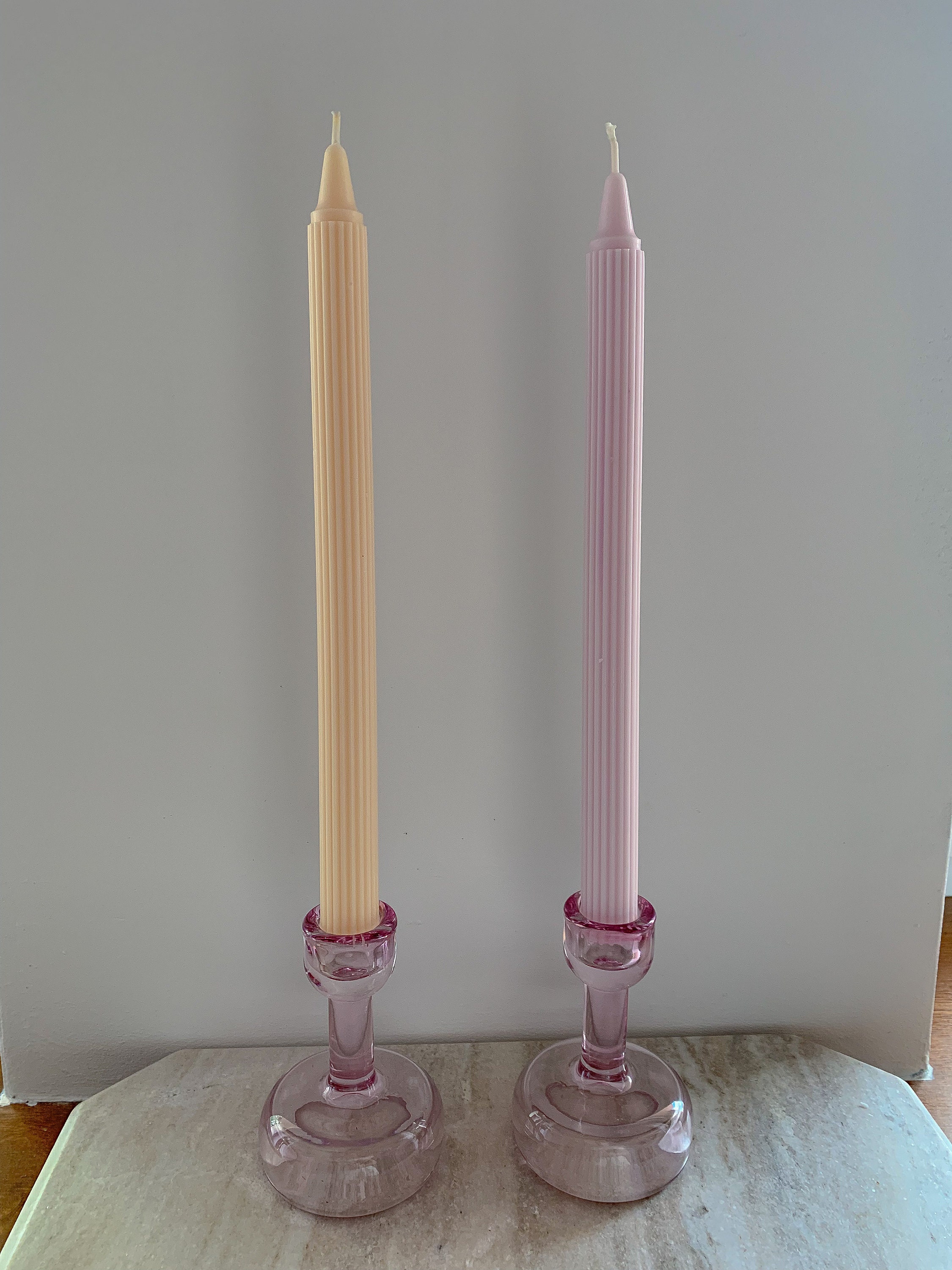 Wedding Candles Pastel Candle Curve Candle Long Candle Pink Candle ...