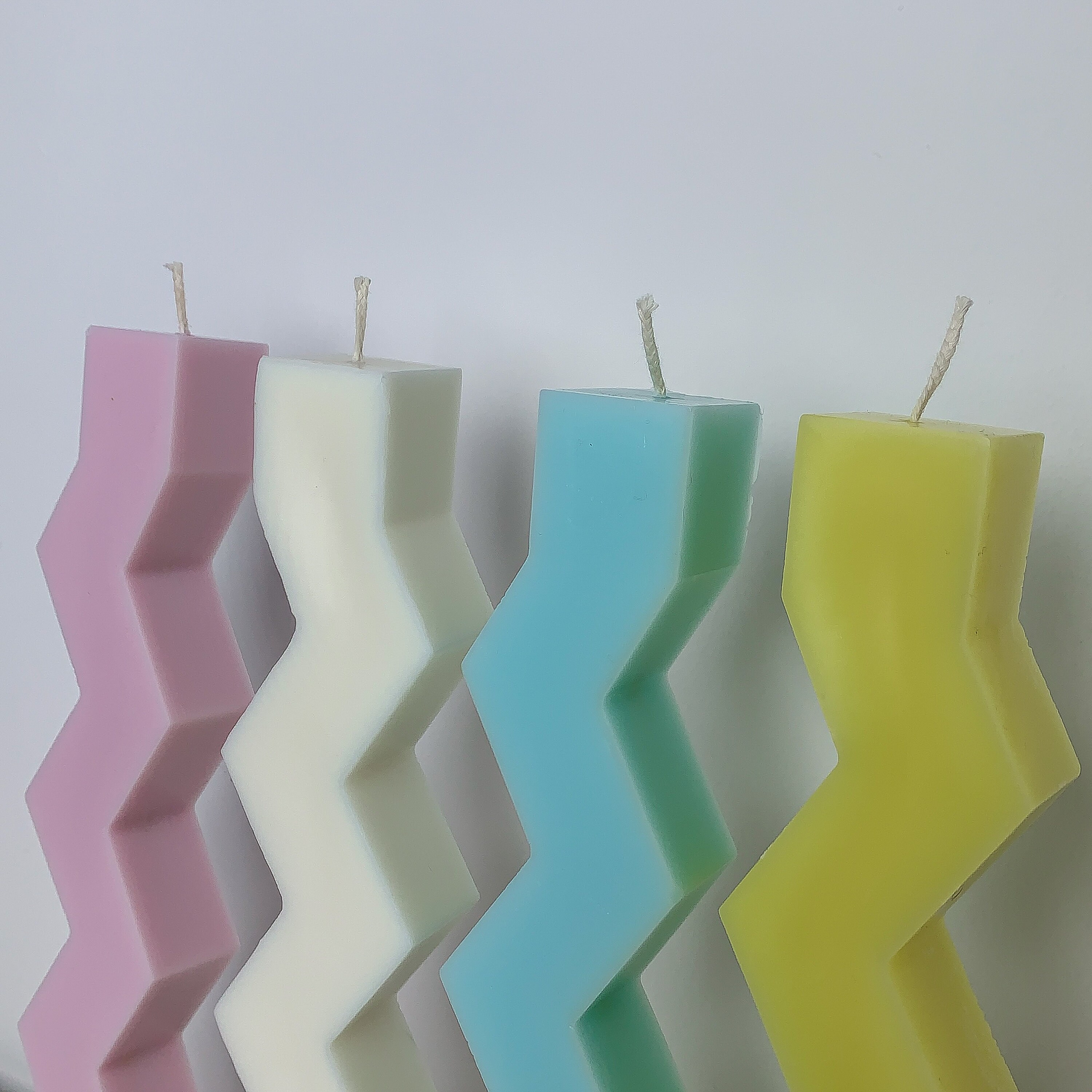 Zig Zag Candles Pastel Candle Spiral Candle Long Candle | Etsy