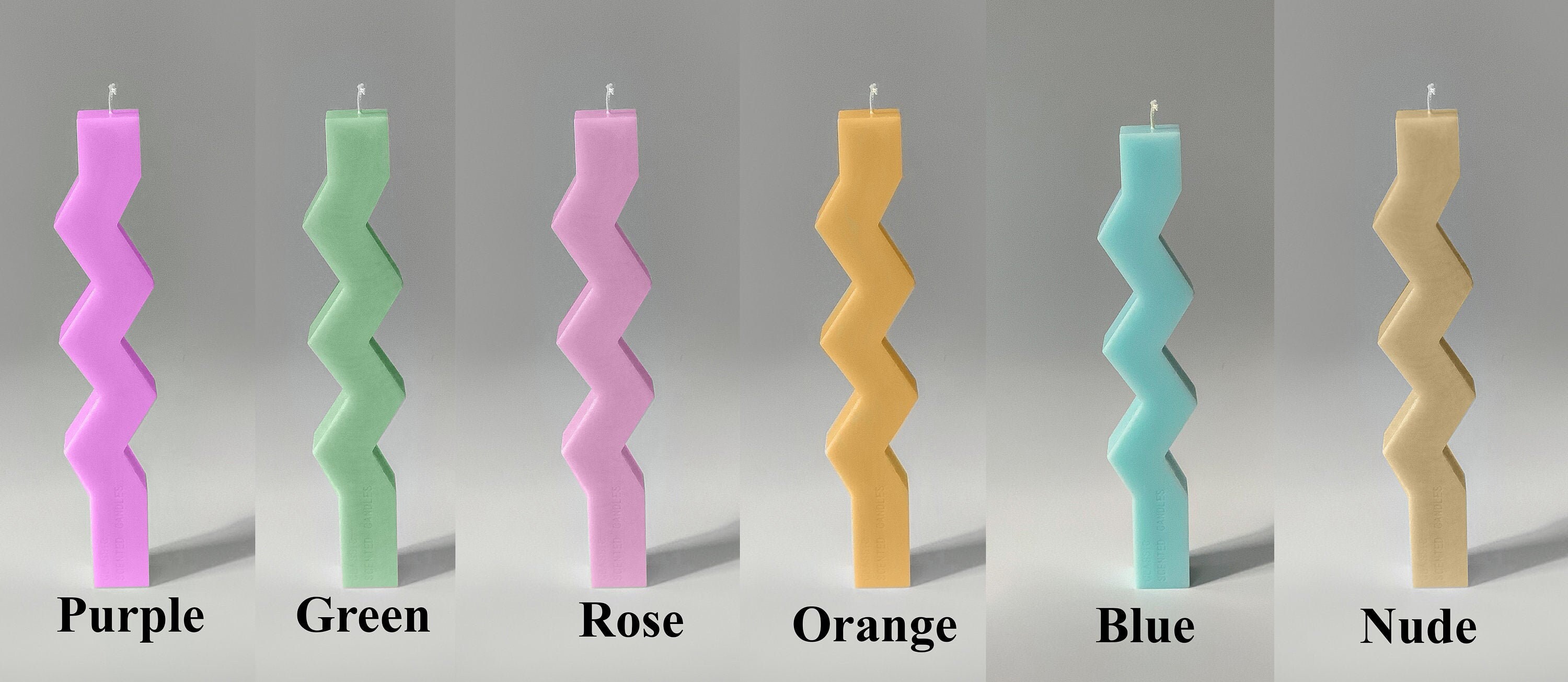 Zig Zag Candles Pastel Candle Spiral Candle Long Candle - Etsy
