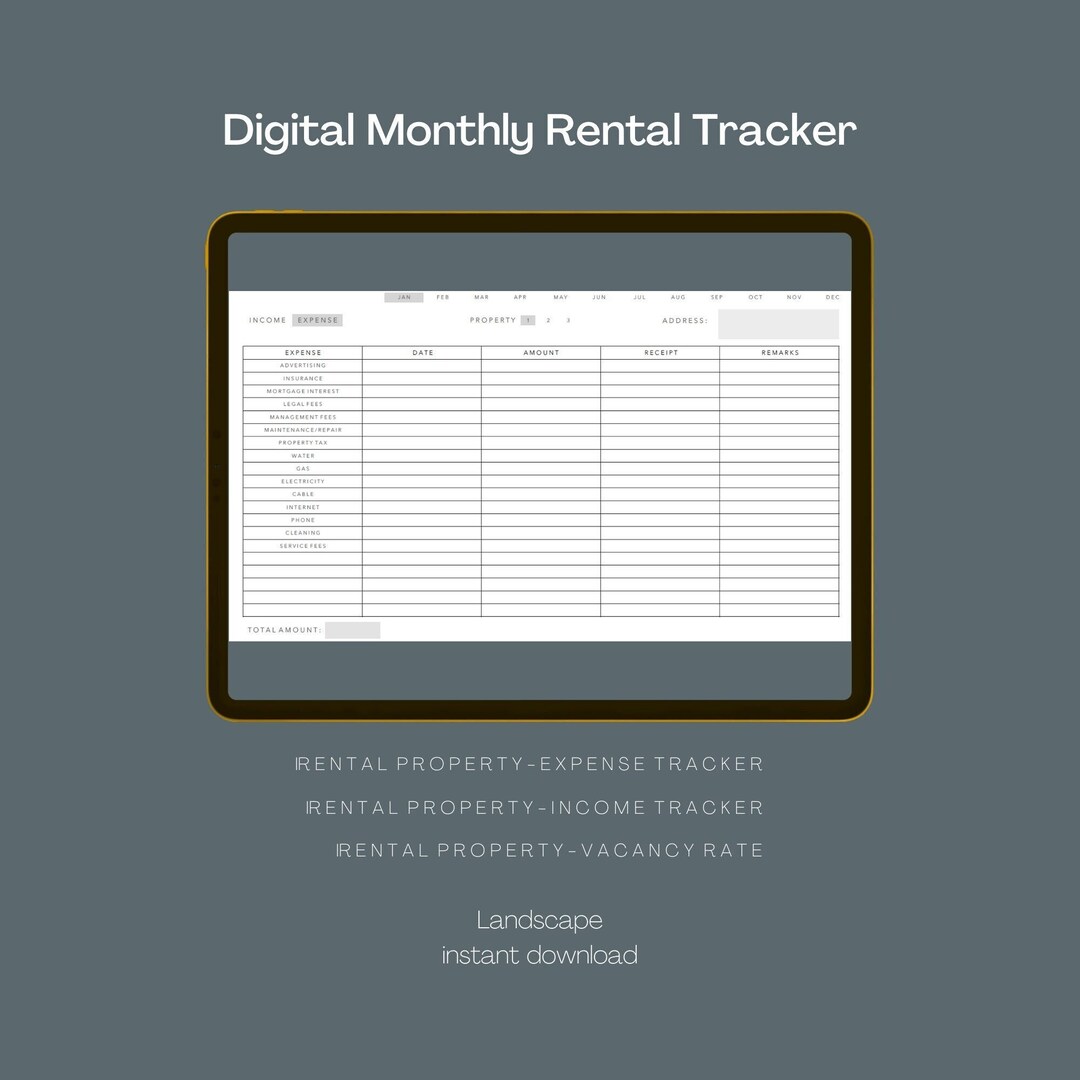 Rental Property Management Monthly Planner Digital: Airbnb Home Owner ...