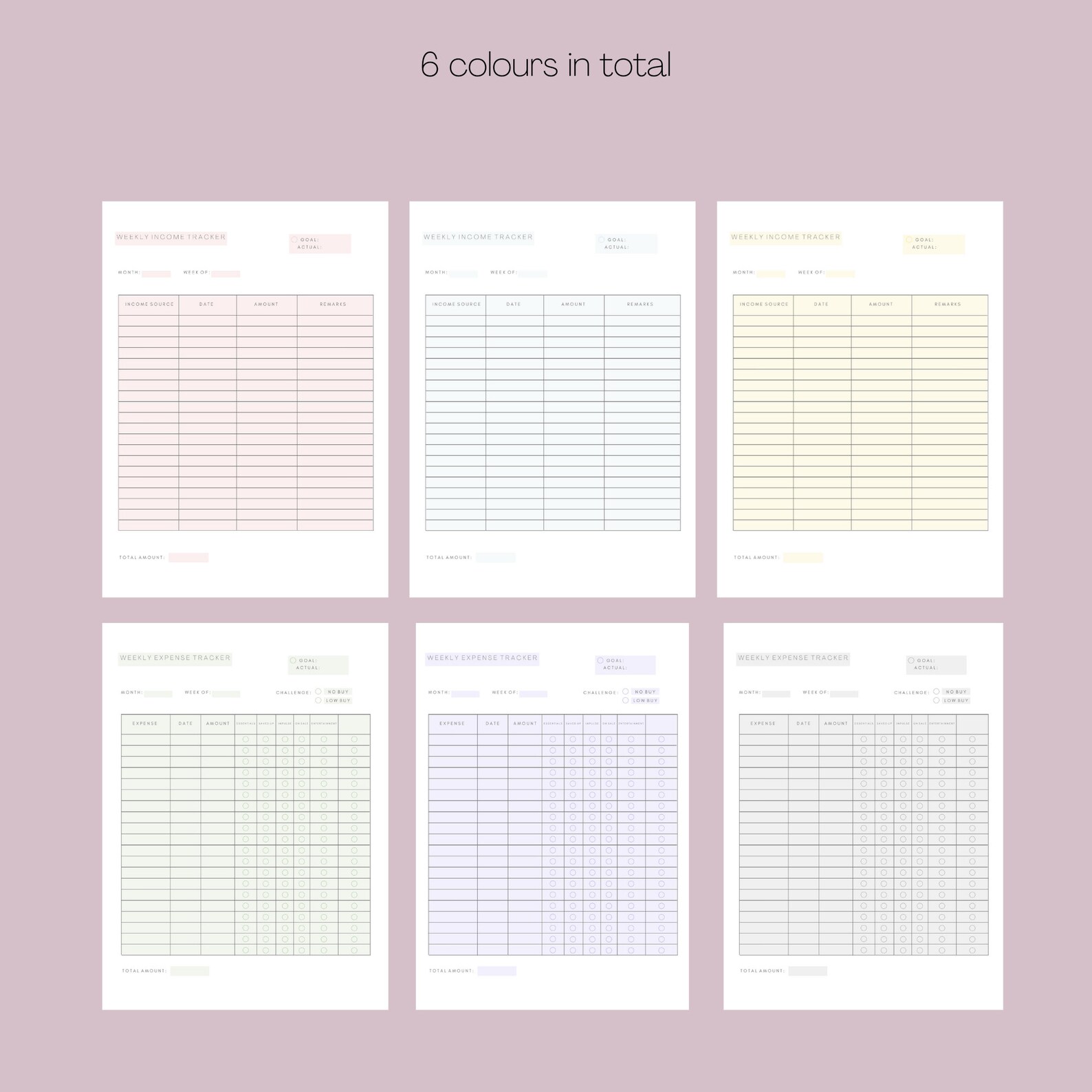 Weekly Income and Expense Tracker Printable | Budget Planner ...