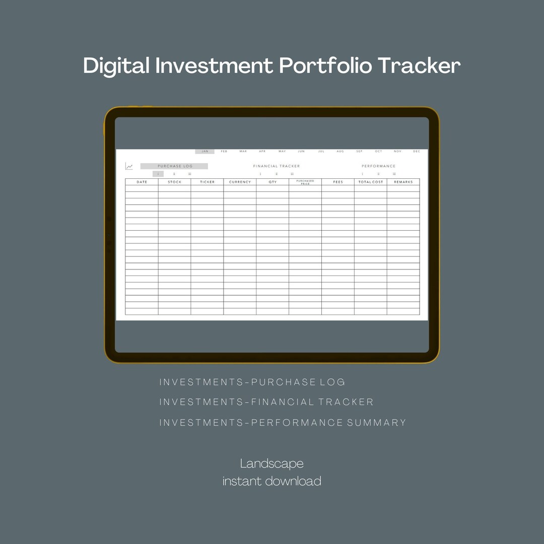 DIGITAL iPad Stock Portfolio Tracker Stock Investment Investment ...