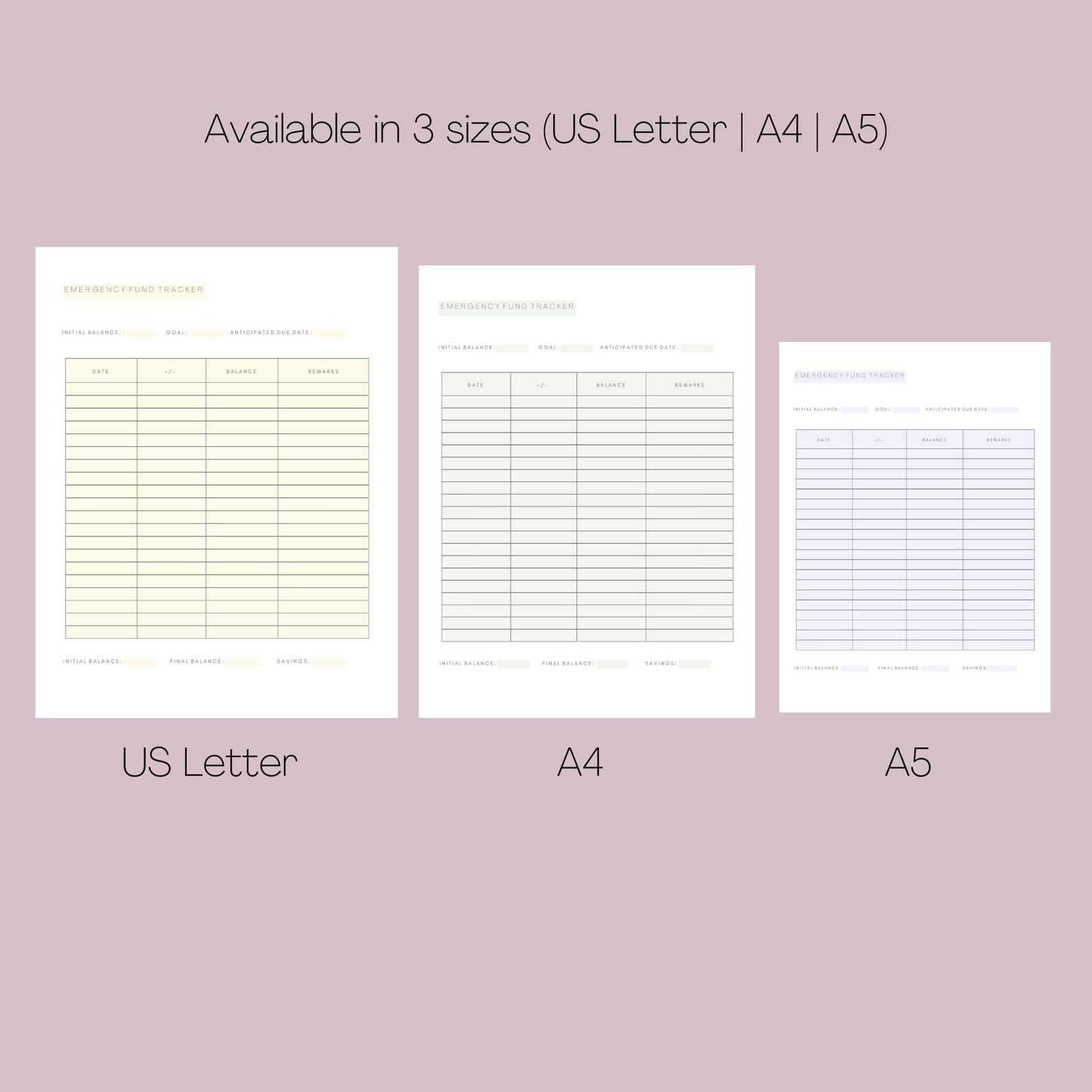 Emergency Fund Tracker Printable | Budget Financial Planner | Saving ...