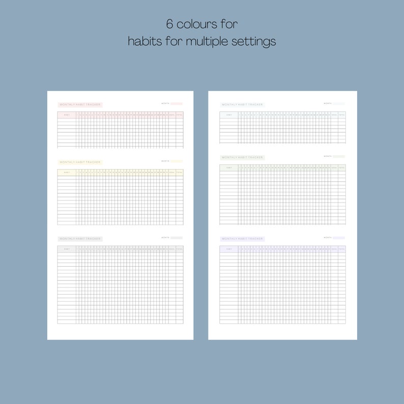 Monthly Habit Tracker Printable | Goal Setting | Goal Planner | Habit ...