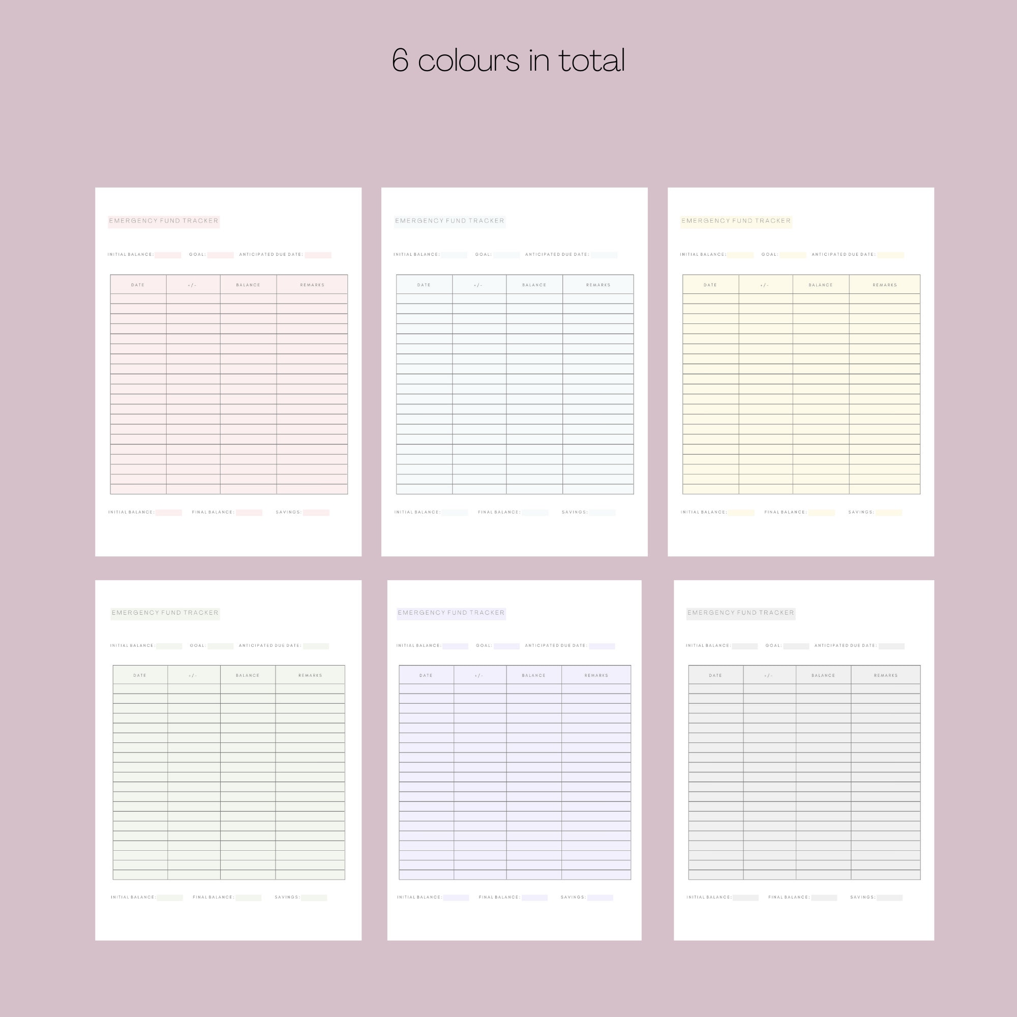Emergency Fund Tracker Printable | Budget Financial Planner | Saving ...