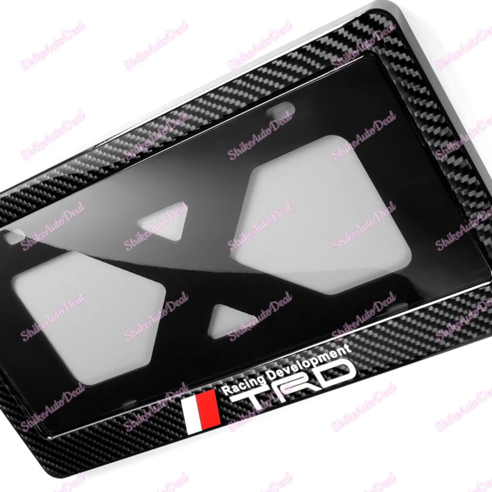 3 IN 1 for TRD 100% Real Carbon Fiber License Plate Cover Protector ...