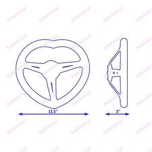 13.5" Pink Style Heart Shaped Racing Steering Wheel Universal ABS New ...