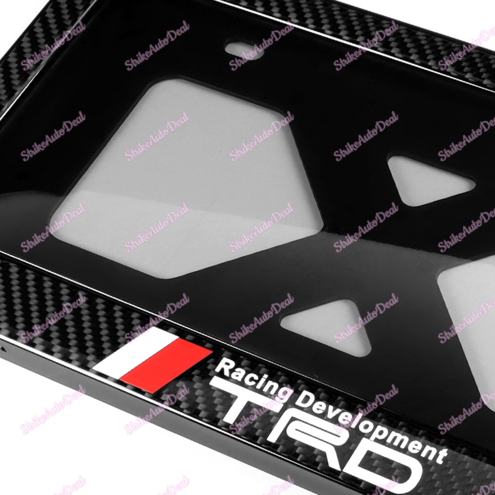 3 IN 1 for TRD 100% Real Carbon Fiber License Plate Cover Protector ...