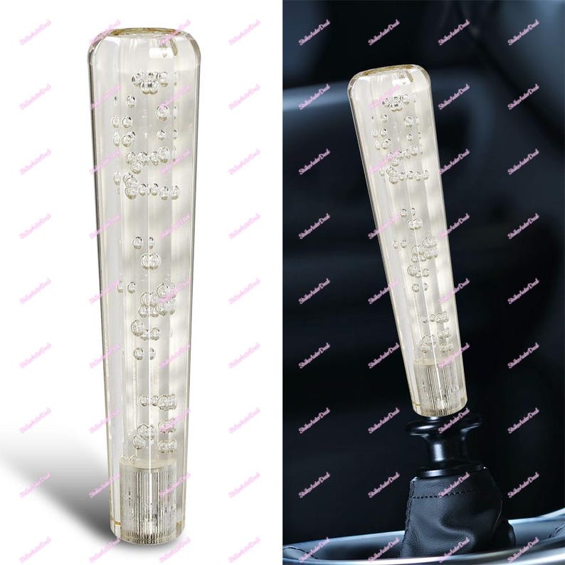 Universal 200mm VIP Shift Knob Stick Crystal Transparent Bubble Throw ...
