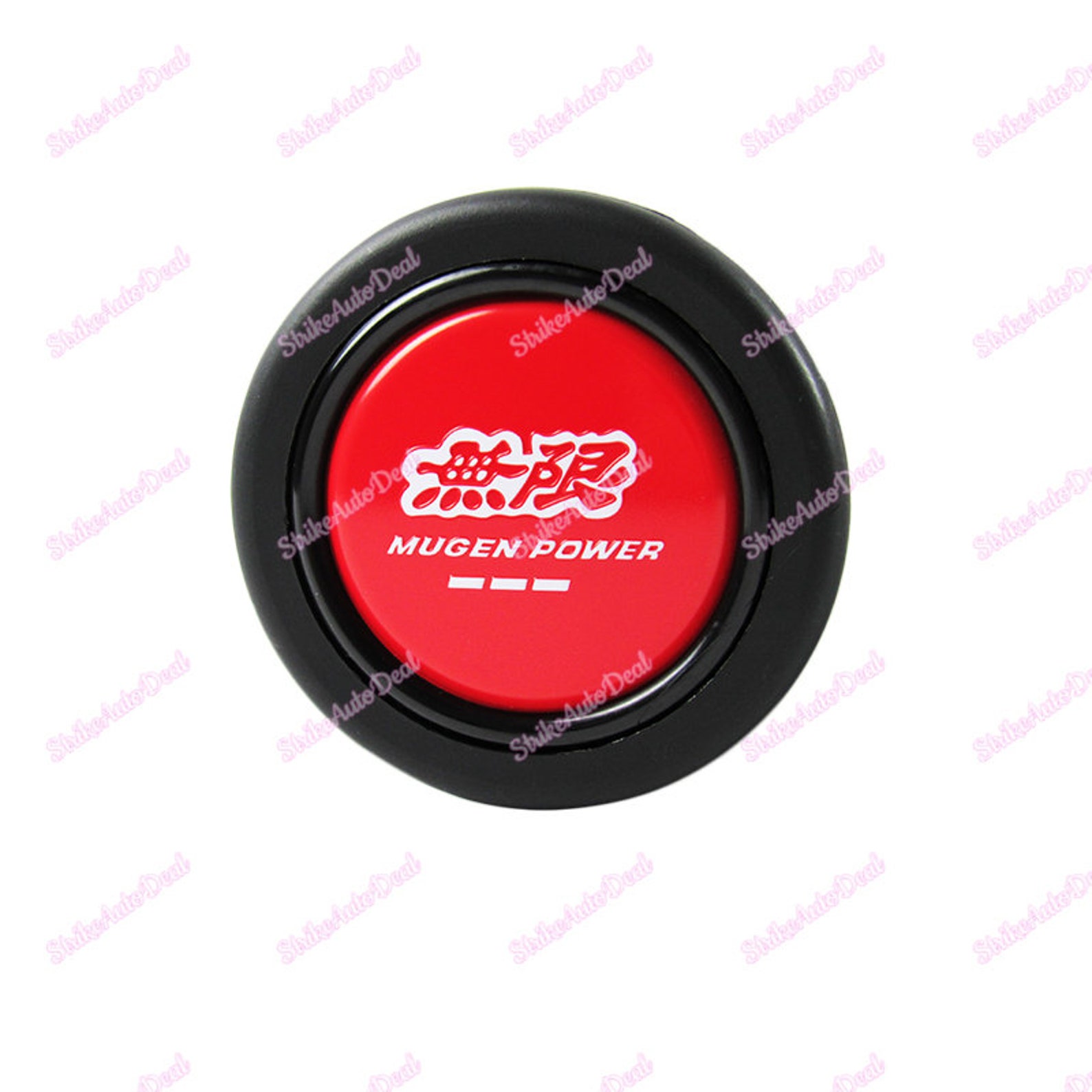 2" Aftermarket Universal 58mm Horn Button Black / Silver Fits MUGEN ...