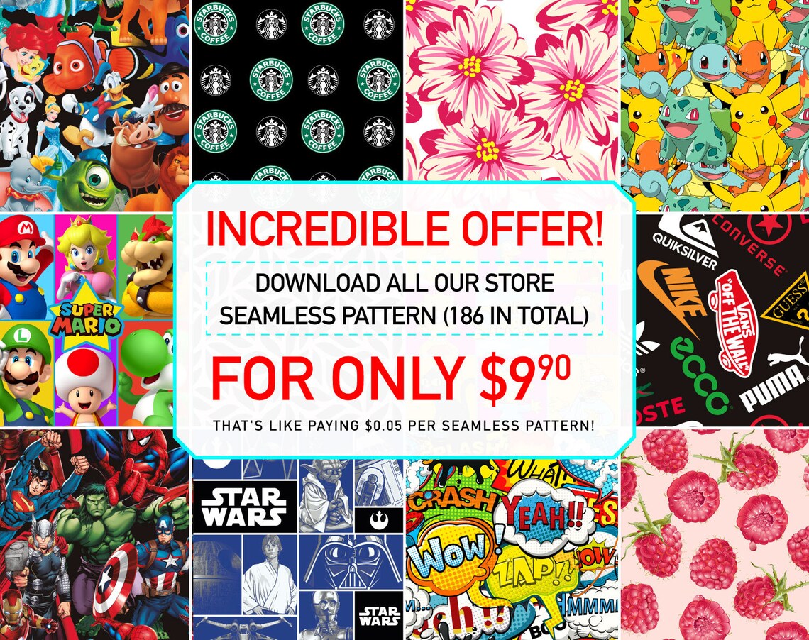 Seamless Pattern DIGITAL Papers Seamless Patterns Seamless - Etsy